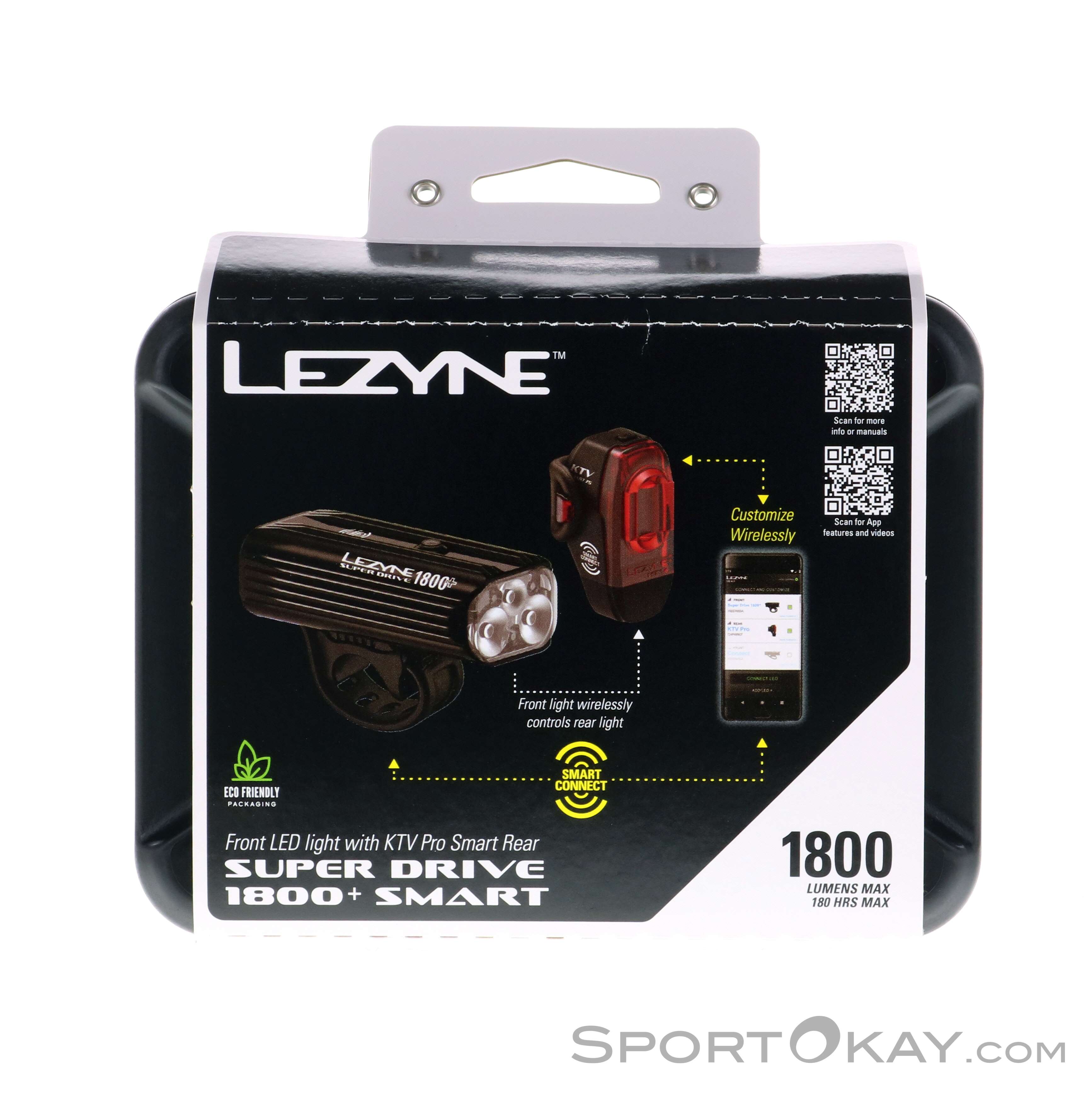 Lezyne Super Drive Smart 1800 + KTV Pro Smart StVZO Set de luces de ...