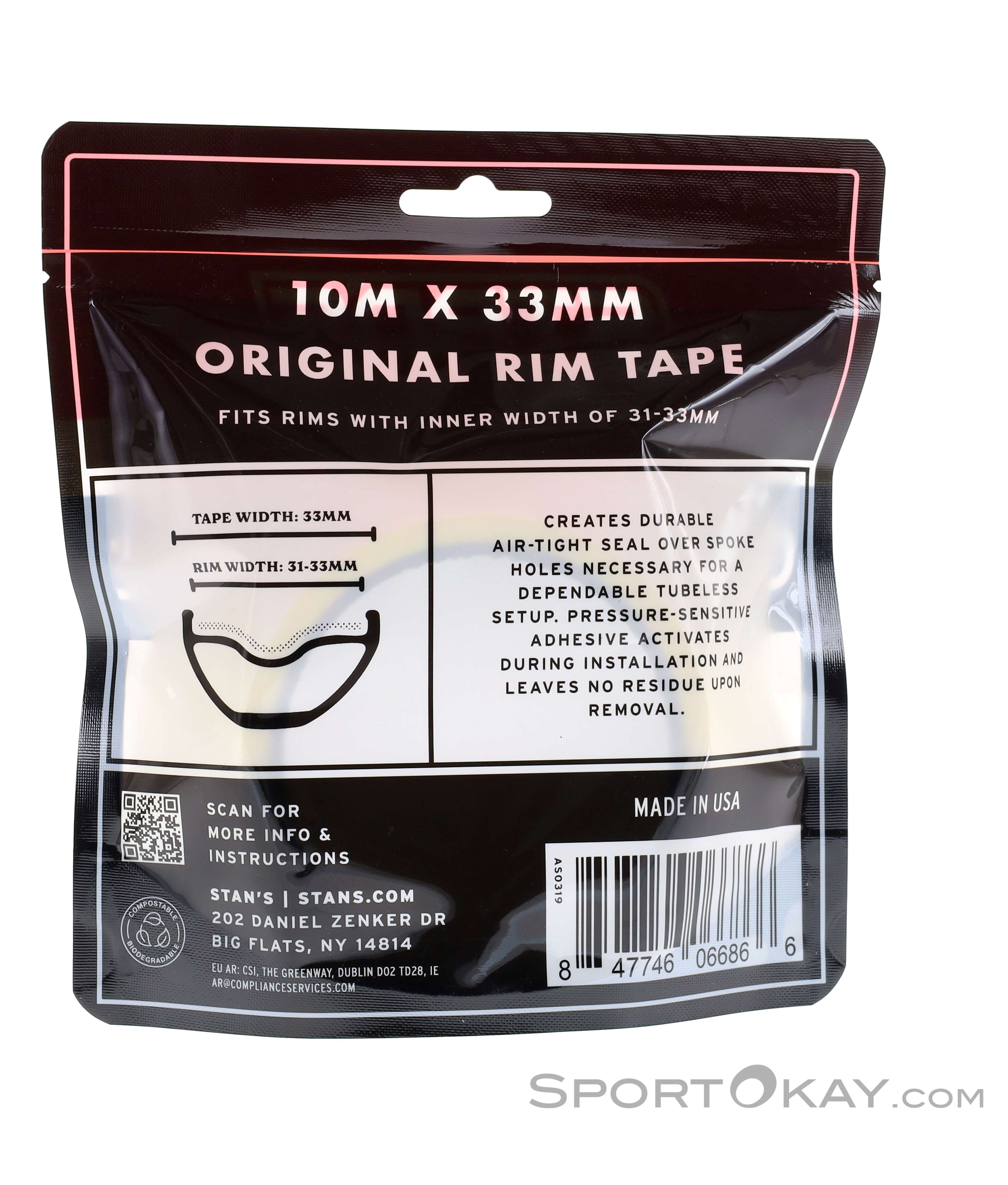 Stan's NoTubes Original 10m x 33mm Rim Tape - Tire Repair Kits - Tools ...