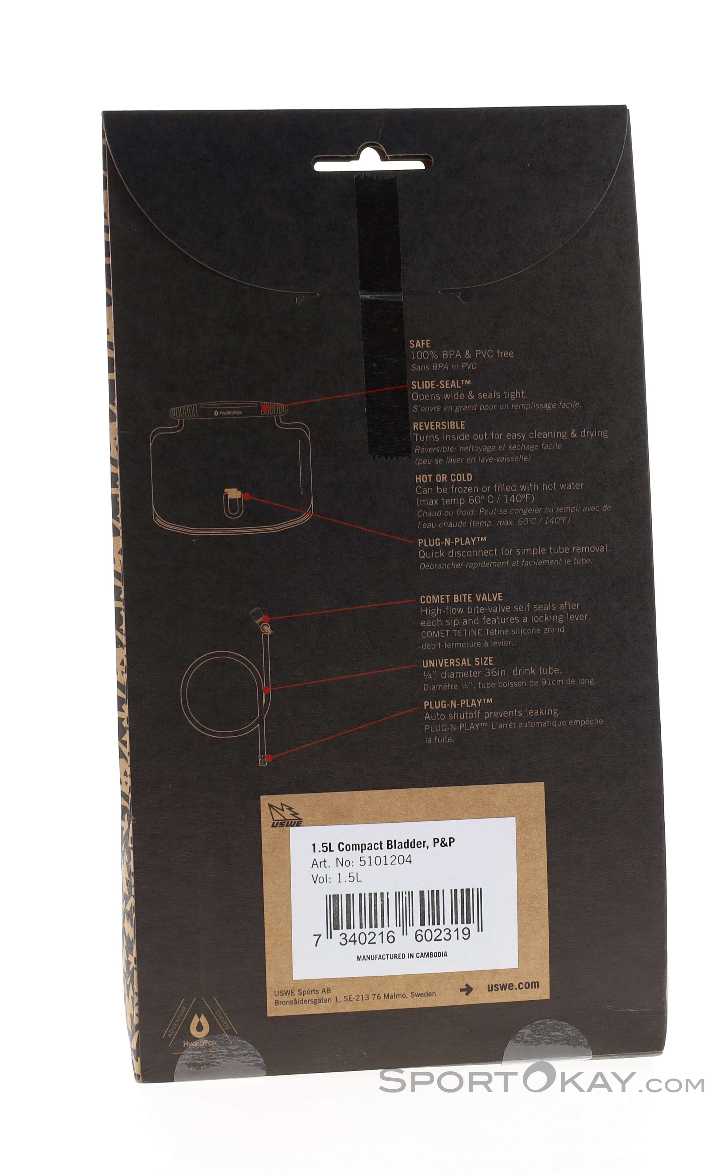 USWE Compact Lumbar 1,5l Hydration Bladder - Hydration Systems ...